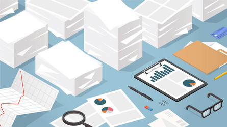 Isometric paper work Royalty Free Vector Image