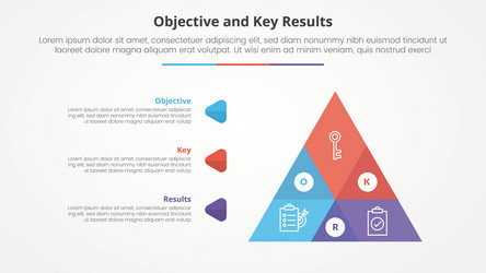 Okr objectives and key results framework Vector Image