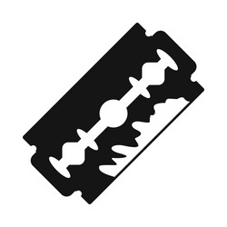 Razor blade with blood icon flat style Royalty Free Vector