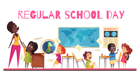 Secondary school cartoon Royalty Free Vector Image