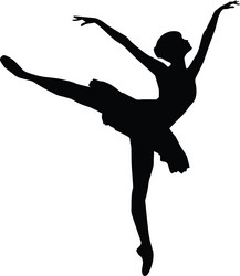 Leaping ballet dancer silhouette Royalty Free Vector Image