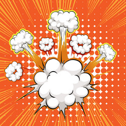 Nuclear explosion in cartoon style on comic Vector Image