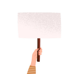 People female hand holding poster banner place Vector Image