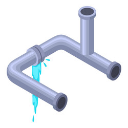Leaking pipes isometric broken pipe tube Vector Image