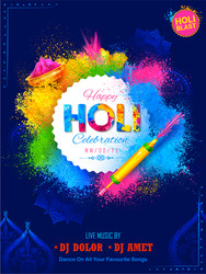 Happy holi background card design for color Vector Image