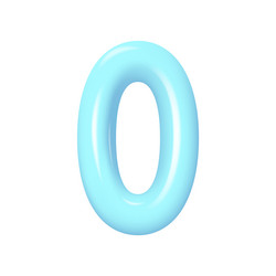 Blue number 5 plastic volumetric 1 Royalty Free Vector Image