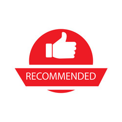 Recommended symbol red ribbon colored background Vector Image