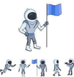 Astronaut in space suit back view full color Vector Image