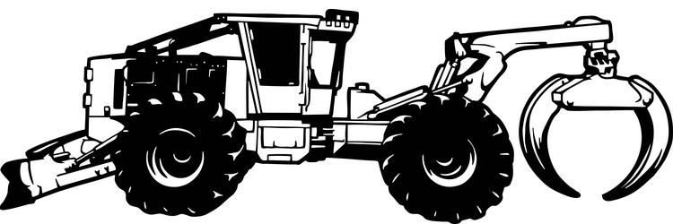 Skidder - special vehicle - heavy machinery Vector Image