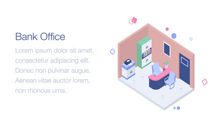 Bank office room Royalty Free Vector Image - VectorStock