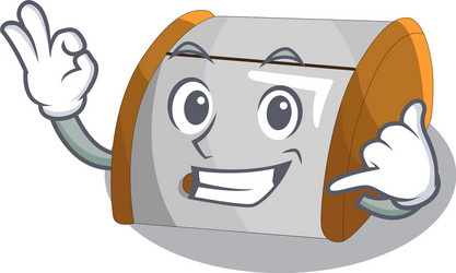 Call me bread basket mascot cartoon Royalty Free Vector