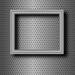 Silver metallic banner on black squares textured Vector Image