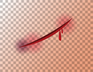 Red dripping blood on transparent background Vector Image