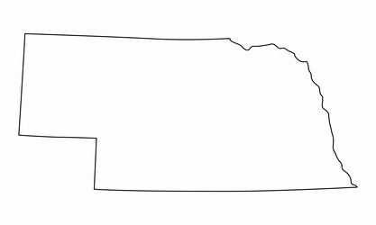 Nebraska state silhouette map Royalty Free Vector Image