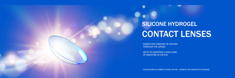 Panoramic design template box contact lens Vector Image