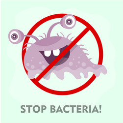 No bacteria sign flat Royalty Free Vector Image