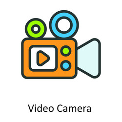 Video camera outline icon design Royalty Free Vector Image