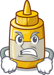 Crying yellow mustard in plastic bottle cartoon Vector Image