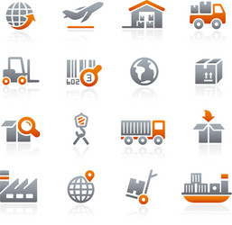 Industry logistics icon set Royalty Free Vector Image
