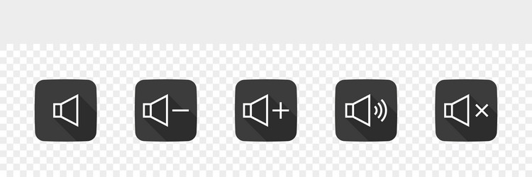 Volume control icons audio interface symbols Vector Image