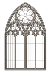 Gothic Round Stained Glass Window Royalty Free Vector Image