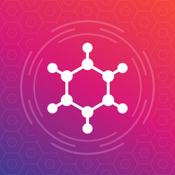 Polymer icon monomer molecule model Royalty Free Vector