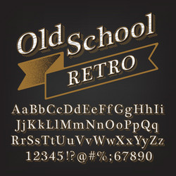 Hand written old school font Royalty Free Vector Image