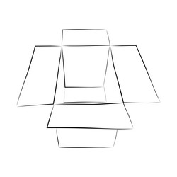 Cardboard simple hand draw sketch doodle white Vector Image