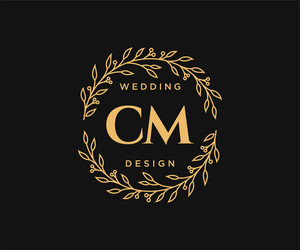 Cm initials letter wedding monogram logos Vector Image