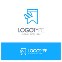 Mark tag sign text blue dotted line icon Vector Image