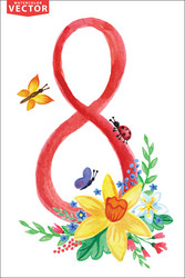 Floral number eight Royalty Free Vector Image - VectorStock