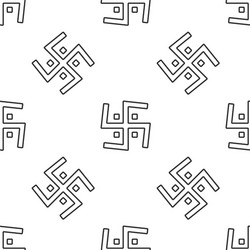 Black line hindu swastika religious symbol icon Vector Image
