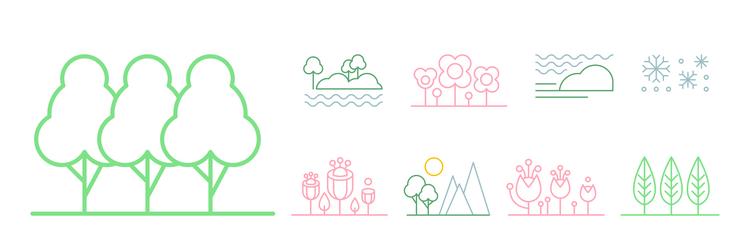 Linear landscape element and environment icon Vector Image