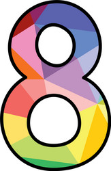 Flat number 5 isolated on white background Vector Image