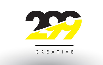 299 black and white lines number logo design Vector Image