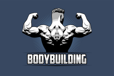 Bearded Bodybuilder Showing His Muscular Body Vector Image