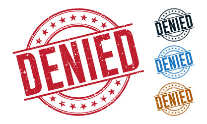 Permission denied rubber stamp around grunje Vector Image