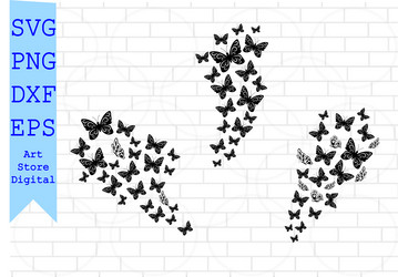 Fluttering butterflies svg butterfly flying Vector Image