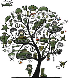Military tree sketch for your design gift card Vector Image