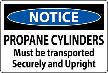 Notice sign propane cylinders must be transported Vector Image
