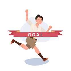 Young thai student boy running in school uniform Vector Image