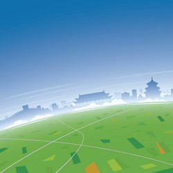 Vienna skyline aerial view Royalty Free Vector Image