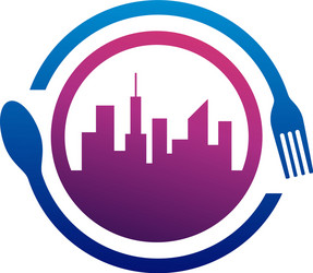 Food city logo template creative building Vector Image