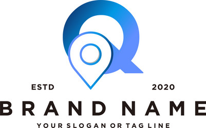 Letter f map pin logo design Royalty Free Vector Image