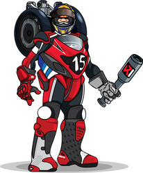 Robot transforming in motorcycle cartoon Vector Image