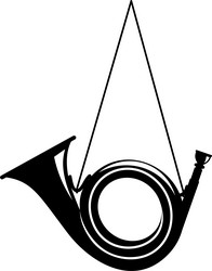 Traditional hunting bugle isolated icon in flat Vector Image