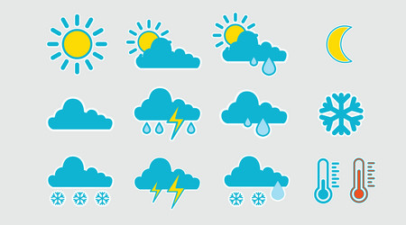 Weather icon set Royalty Free Vector Image - VectorStock