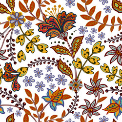 Abstract flowers seamless pattern floral Vector Image