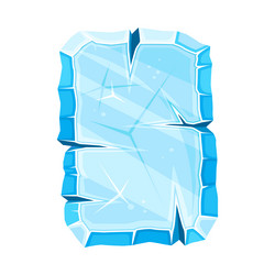 Blue ice rectangular board as shaped element Vector Image