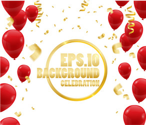Celebration party banner with gold balloons Vector Image